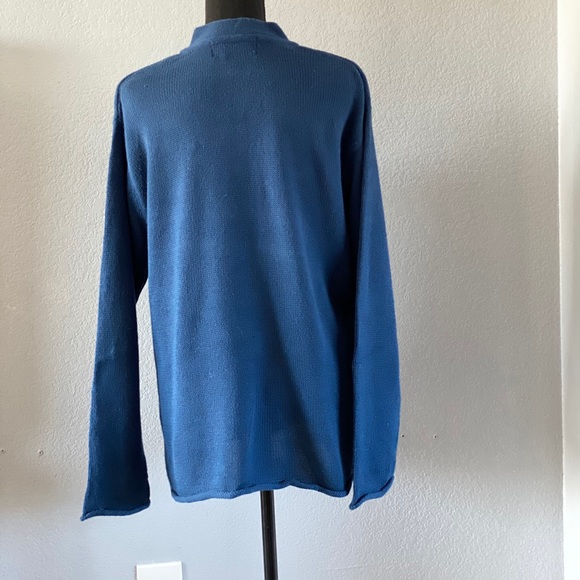 Denim&Co | Sweaters | Womens Blue Quarter Zip Blue Knit Sweater | Poshmark